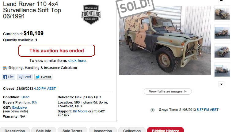 L/R 110 4x4 Regional Force Surveilance Vehicle (RFSV)